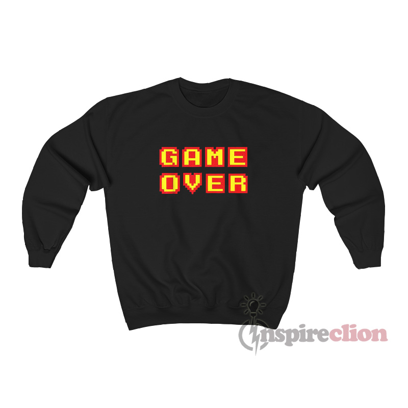 Game Over Logo Retro Game Sweatshirt Unisex Cheap Custom