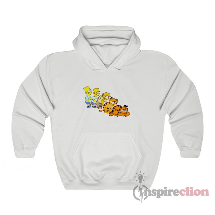 Bart Simpson And Garfield Meme Hoodie For Unisex - Inspireclion.com