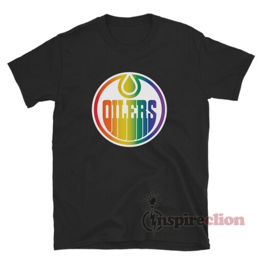 Get It Now Edmonton Oilers Pride Logo T-Shirt - Inspireclion.com