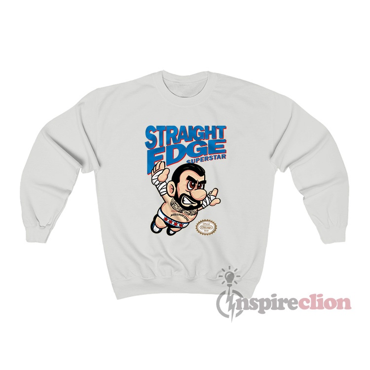 Straight Edge Superstar CM Punk Super Mario Sweatshirt Crewneck