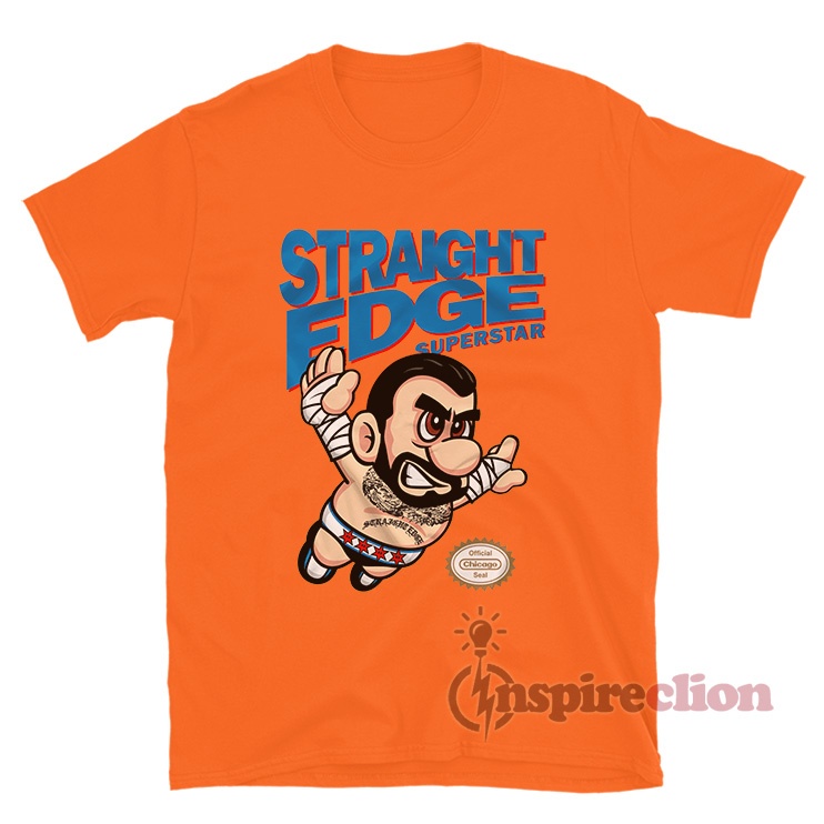 Straight Edge Superstar CM Punk Super Mario T-Shirt - Inspireclion.com