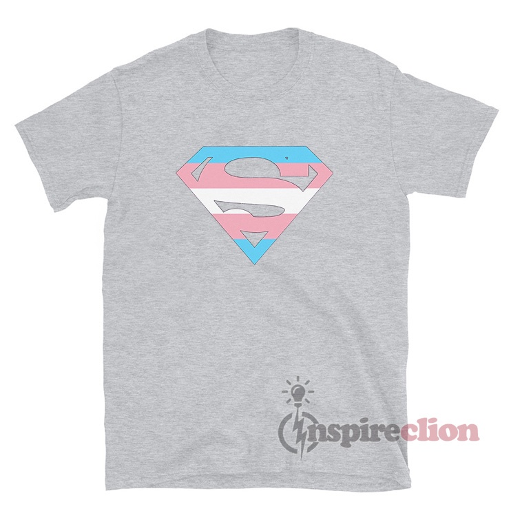 Superman Logo Trans Rights Are Human Rights T-Shirt - Inspireclion.com