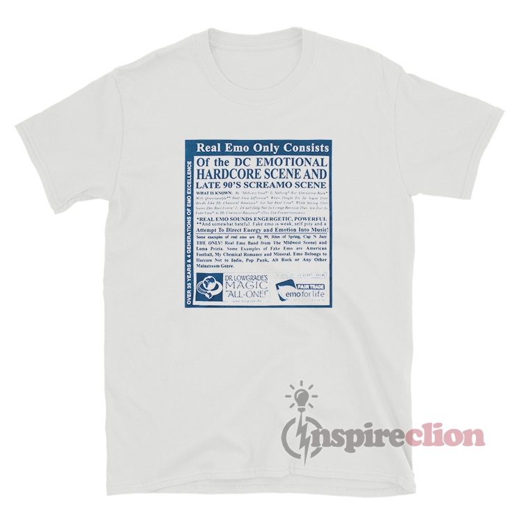 Real Emo Only Consists Of The DC Emotional Hardcore T-Shirt