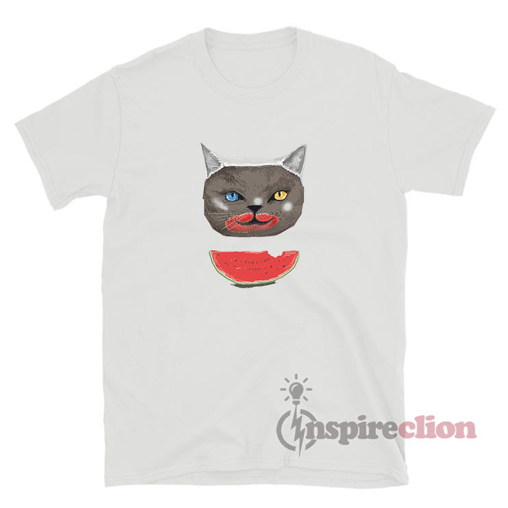 Mac Watermelon Cat Funny T-Shirt UNISEX - Inspireclion.com