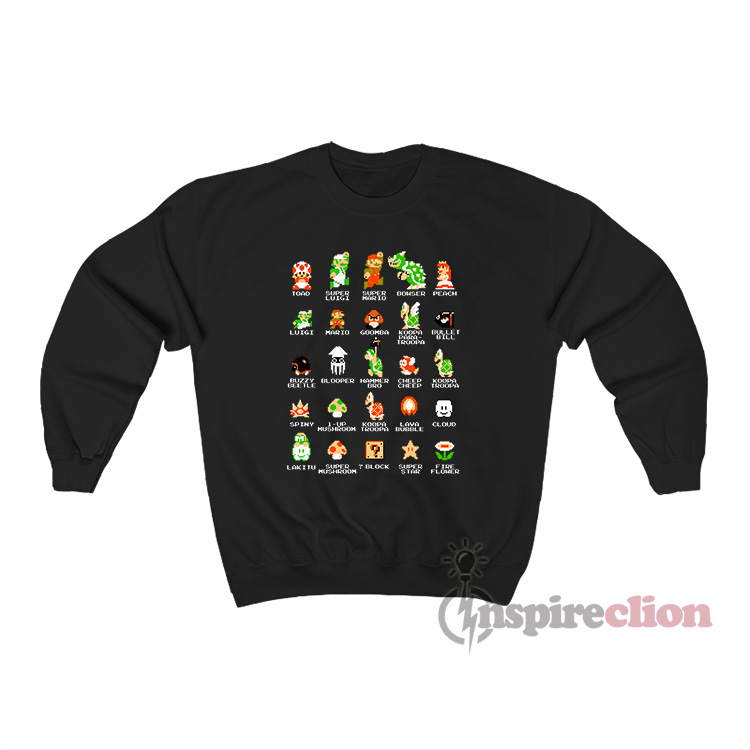 Nintendo Super Mario Bros Character Sweatshirt Cheap Custom