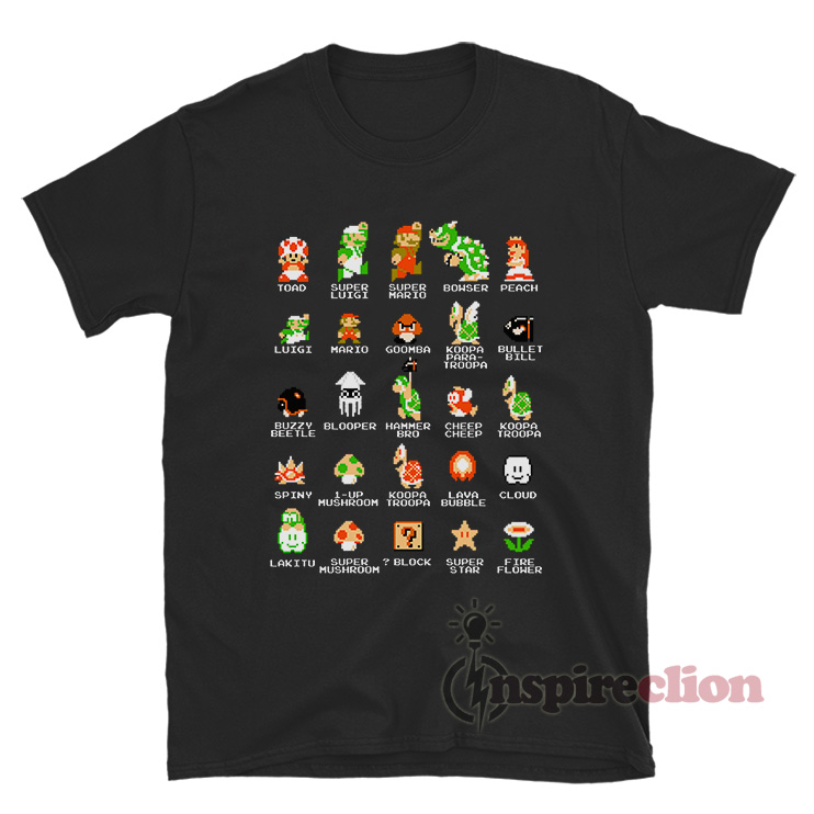 Nintendo Super Mario Bros Character T-Shirt - Inspireclion.com