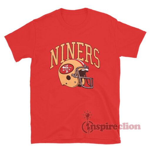 San Francisco 49ers Niners Helmet Retro T-Shirt - Inspireclion.com