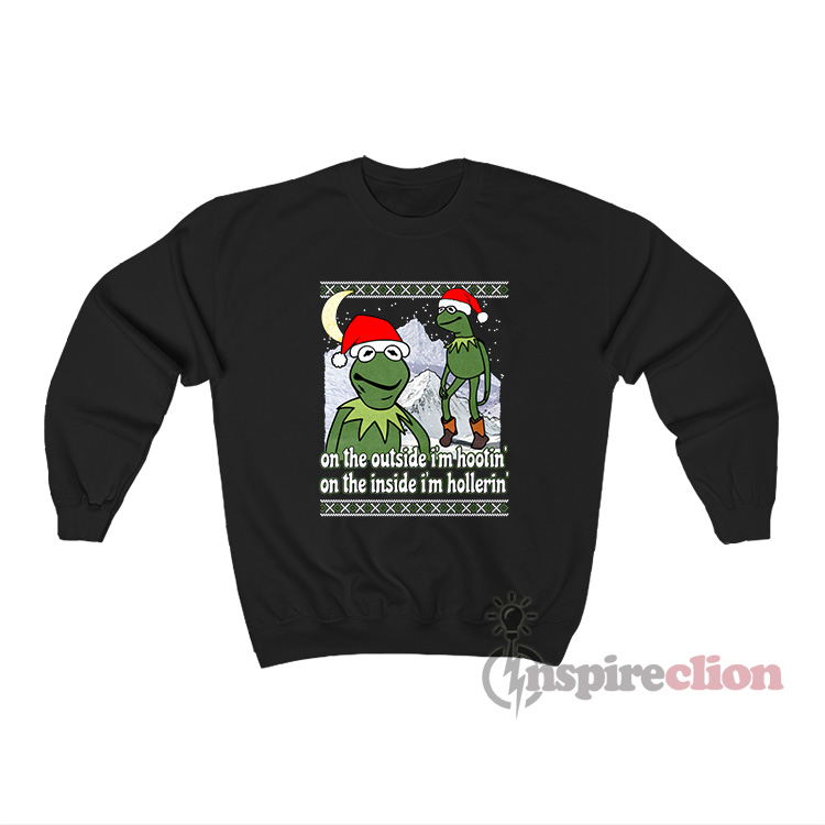 Kermit Hootin' & Hollerin' At Christmas Tacky Sweatshirt