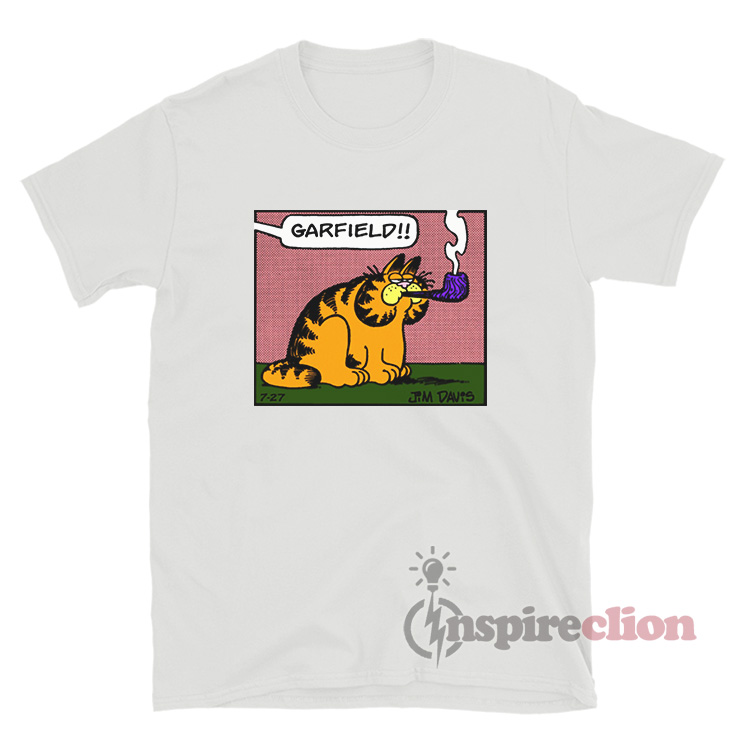Jim Davis Garfield Smoking Pipe Meme T-Shirt - Inspireclion.com