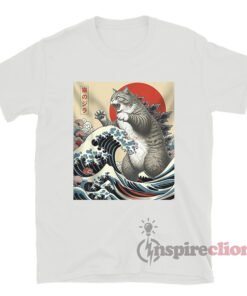 Catzilla The Great Wave Off Kanagawa T-Shirt - Inspireclion.com