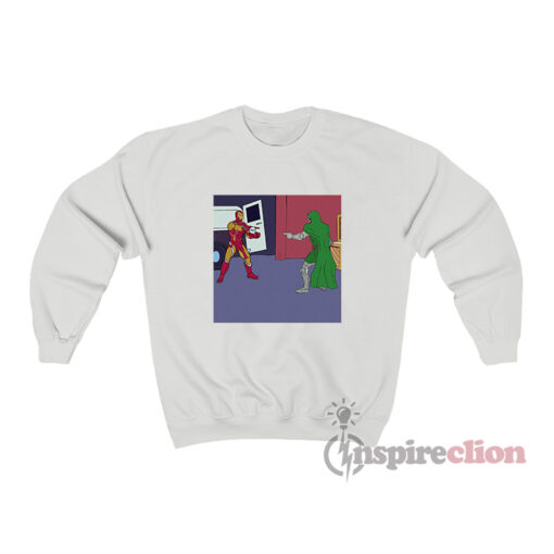 Iron Man And Doctor Doom Pointing Meme Sweatshirt For Unisex