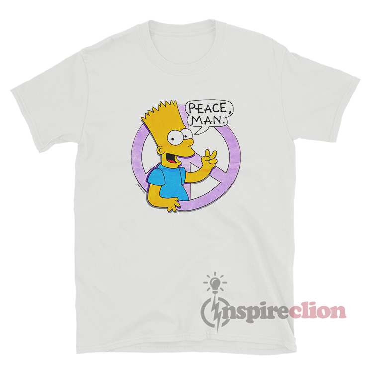 Vintage Bart Simpson Peace Man T-Shirt - Inspireclion.com